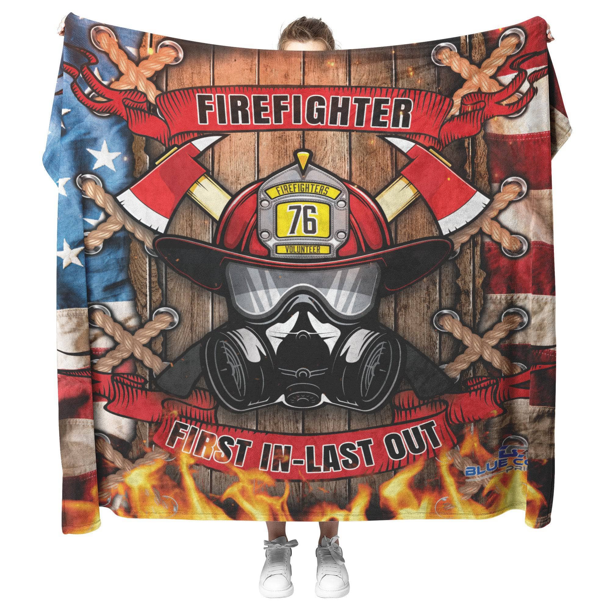 Firefighter First In Last Out Blanket – Blue Collar Pride